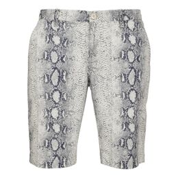 Stoffhose Urban Classics "Urban Classics Herren AOP Stretch Shorts", Herren, Gr. 32, Normalgr&ouml;&szlig;en, sanftes wei&szlig; snake, 98% Baumwolle, 2% Elasthan, normal, Hosen Stoffhose