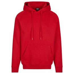 Rundhalspullover Urban Classics "Urban Classics Herren Blank Hoody", Herren, Gr. L, rot, 65% Baumwolle, 35% Polyester, unifarben, loose fit, ohne Ausschnitt, Pullover Rundhalspullover