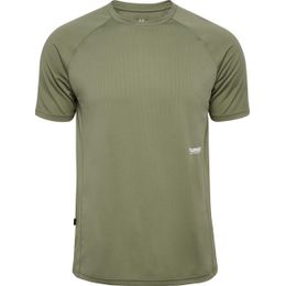 Trainingsshirt Hummel "HMLPULSE WORKOUT T-SHIRT S/S", Damen, Gr. XL (42), deep lichen gr&uuml;n, Obermaterial: 100% Polyester, Shirts, f&uuml;r Fitness und sportliche Aktivit&auml;ten, atmungsaktiv