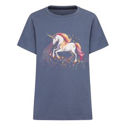 black forest kids Glitzer T-Shirt blau Damen 122/128