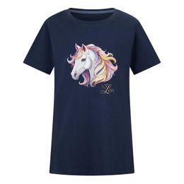 black forest kids Glitzer T-Shirt blau Damen 134/140