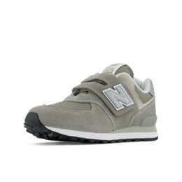 Sneaker New Balance "574", Damen, Gr. 28, grau, Leder, Synthetik, Textil, Schuhe Sneaker, mit Klettverschluss