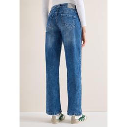 Loose-fit-Jeans Cecil, Damen, Gr. 33, L&auml;nge 32, mid blau wash, Jeans, 78% Baumwolle, 20% Polyester, 2% Elasthan, unifarben, lang, Jeans, High Waist