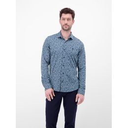 Langarmhemd Lerros "Jerseyhemd mit Haifischkragen", Herren, Gr. L, Normalgr&ouml;&szlig;en, arctic blau, 100% Baumwolle, Hemden