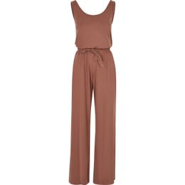 Urban Classics Damen Jumpsuit "Urban Classics Damen Ladies Long Sleevless Modal Jumpsuit", braun, Gr. 5XL, unifarben, 77% Modal, 23% Polyester,
