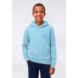 Kapuzensweatshirt Champion "ICONS TONAL Hoodie with Large Logo", Jungen, Gr. L (152/158), stnb, Obermaterial: 73% Baumwolle, 27% Polyester, Sweatshirts, f&uuml;r Kinder, mit Kapuze, sportlicher Stil