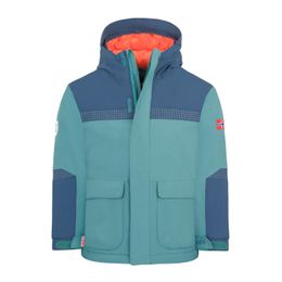 Winterjacke Trollkids "KIDS FINNMARK JACKET XT", M&auml;dchen, Gr. 164, stormy blau, mystic blau, flame orange, Obermaterial: 100% Polyamid. Futter: 100% Polyamid. Wattierung: 100% Polyester, Jacken Winterjacke