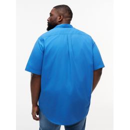 Tommy Hilfiger Big & Tall Kurzarmhemd "BT-FLEX POPLIN SOLID", Herren, Gr. XXL, N-Gr, blau orbit, Web, Obermaterial: 100% Baumwolle, TOMMY HILFIGER BIG & TALL, regular fit normal, Rundhals, eingesetzt abgesteppte Kante, Hemden, Gro&szlig;e Gr&ouml;&szlig;en