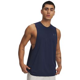 Trainingstop Under Armour "UA LEFT CHEST CUT OFF TANK", Herren, Gr. S, academy,, downpour gray, Obermaterial: 60% Baumwolle, 40% Polyester, Tops, sportliche Schnittform, f&uuml;r Trainingseinheiten, leichtes Design