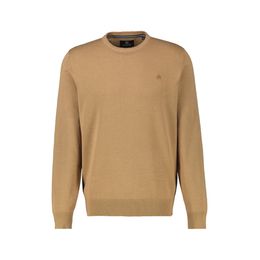 Lerros Herren Strickpullover "Crewneck Strickpullover"light coffee, Gr. S, 100% Baumwolle, Pullover, Weicher Strick-Pullover, Rundhalsausschnitt,