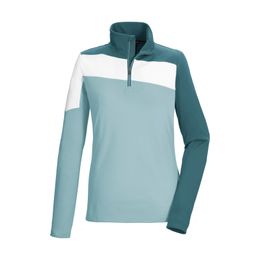 Langarmshirt Killtec "KSW 258 WMN LS SHRT", Damen, Gr. 36, hellblau, Obermaterial: 69% Polyester, 31% Elasthan, Shirts Langarmshirt, Langarmshirt aus Komfort-Stretch mit Stehkragen