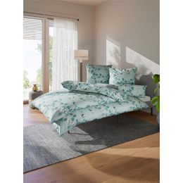 w&auml;schepur Bettw&auml;sche W&Auml;SCHEPUR Gr. 1, kalkmint, salbei, bedruckt, B/L: 135cm x 200cm, Feinbiber, B/L: 80cm x 80cm, 2 tlg., Feinbiber, 100% Baumwolle, Bettw&auml;sche, Bettw&auml;sche