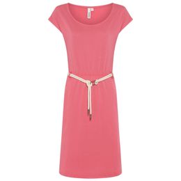 Minikleid Ragwear "LILITHE O", Damen, Gr. XXL, N-Gr, rose, Jersey, Obermaterial: 50% Baumwolle, 50% Modal, unifarben, kniefrei, Rundhals, Kleider Minikleid, mit Taillen-Bindeg&uuml;rtel