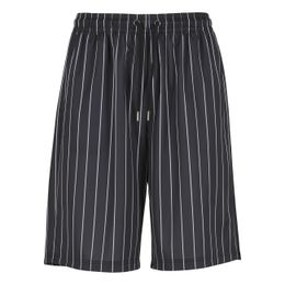 Shorts Urban Classics "Urban Classics Pinstripe Trackshorts", Herren, Gr. L, US-Gr&ouml;&szlig;en, schwarz, wei&szlig;, 100% Polyester, gestreift, normal, Hosen Shorts
