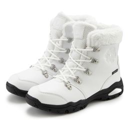 Winterstiefelette Lascana "Winterboots, Outdoorstiefelette, Stiefel, Stiefelette, Schneestiefel", Damen, Gr. 40, wei&szlig;, Obermaterial: 100% Synthetik. Decksohle: 100% Polyester. Futter: 100% Polyester. Laufsohle: 100% Synthetik, gemustert, unifarben, Basic, Schuhe Winterstiefelette, mit wind-& wasserabweisender Tex-Membran