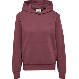 Kapuzensweatshirt Hummel "HMLPULSE W SWEAT HOODIE", Damen, Gr. S (36), nocturne, Obermaterial: 70% Baumwolle, 21% Polyester, 9% Viskose, normal normal, Sweatshirts, normale Passform, mit Kapuze, mit gesticktem Chevron-Logo