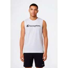 Tanktop Champion "BASICS Sleeveless T-Shirt Large Logo", Herren, Gr. M, wht, Obermaterial: 100% Baumwolle, normal, Rundhals, Tops Tanktop, sportliche Schnittform, sportlicher Stil, mit Rundhalsausschnitt