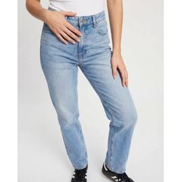 Tally Weijl Damen High-waist-Jeans "SPADEPEPPER"bleach indigo wash4, Gr. 38, Abriebeffekte, Denim/Jeans, Obermaterial: 69% Baumwolle, 30% Lyocell, 1%
