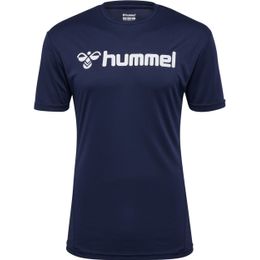 Trainingsshirt Hummel "HMLLOGO JERSEY S/S", Gr. XXL (56), marine, Obermaterial: 100% Polyester, normal normal, Rundhals, Shirts, normale Passform, kurze &Auml;rmel, atmungsaktives Material