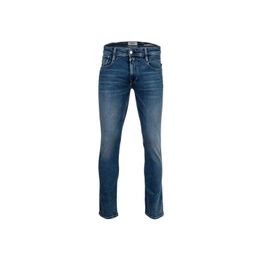 Skinny-fit-Jeans Replay "Jeans Hyperflex ANBASS 1er Pack", Herren, Gr. 32, N-Gr, blau (mittelblau), Obermaterial: 99% Baumwolle CO. 1% Elasthan EL., Jeans