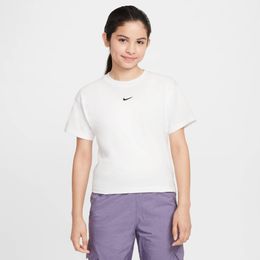T-Shirt Nike Sportswear "Nike Sportswear Essential Big Kids' (Girls') T-Shirt", Jungen, Gr. M (140/146), wei&szlig;, Obermaterial: 100% Baumwolle, Shirts T-Shirt