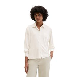 Marc O'Polo Blusenshirt MARC O'POLO "aus LENZING&trade; ECOVERO&trade;", Damen, Gr. L, wei&szlig; cotton, Obermaterial: 94% Viskose, 6% Elasthan, unifarben, loose fit, Shirts Blusenshirt