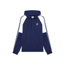 Champion Herren Kapuzensweatshirt "Sports-inspired Interlock Hoodie with Tape detailing"nava, wht, Gr. XL, Obermaterial: 82% Baumwolle, 18%