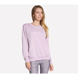 Sweatshirt Skechers "Skechers SIGNATURE CREW", Damen, Gr. L (42/44), rosa (misty mauve), Obermaterial: 54% Baumwolle, 46% Polyester, Sweatshirts Sweatshirt, f&uuml;r Erwachsene, sportlicher Stil