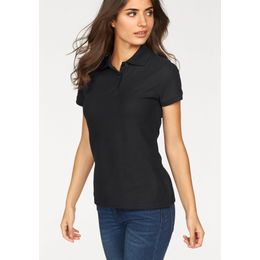 Poloshirt Fruit of the Loom "Lady-Fit Premium Polo", Damen, Gr. L (40), schwarz, Piqu&eacute;, Obermaterial: 100% Baumwolle, unifarben, Basic, sehr figurbetont, Rippstrickb&uuml;ndchen, Shirts, Sommershirt, unifarben, aus reiner Baumwolle