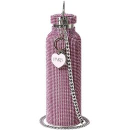 Trinkflasche Paris Hilton "Paris Hilton, Luxus Trinkgef&auml;&szlig; mit &uuml;ber 5000 Strasssteinen", silber (pink, silberfarben), H:26cm, Edelstahl, Trinkflaschen, Trinkflasche, Wasserflasche in Diamant-Optik, Luxusgetr&auml;nkebeh&auml;lter, aus Edelstahl