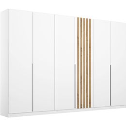 Dreht&uuml;renschrank Rauch "Kleiderschrank Schrank Garderobe Breiten 181/226/271 cm LAMELLA", alpinwei&szlig;, eiche artisan, B:271cm H:210cm T:54cm, Holzwerkstoff, Schr&auml;nke, Dreht&uuml;renschrank, elegante Lamellen-Auflage in 3D Akustikpaneel Optik MADE IN GERMANY