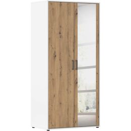 Dreht&uuml;renschrank Rauch, B:93cm H:194cm T:53cmalpinwei&szlig;, eiche artisan, Holzwerkstoff, Schr&auml;nke, "Kleiderschrank Schrank Garderobe W&auml;scheschrank