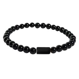 Adelia&acute;s ADELIA ́S Herren Gliederarmband "Herren Armband &ndash; Kugelarmband aus Edelstahl mit Onyx 21 cm", 21cm, Edelstahlschwarz, Edelstahl, Armb&auml;nder, Perfekt