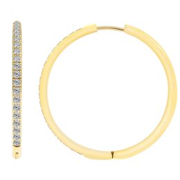 Adelia&acute;s ADELIA ́S Damen Klappcreolen "Damen Ohrringe &ndash; Klappcreole aus Edelstahl mit Strass Steinchen"gold, Edelstahl, Ohrringe, Ideal zum Verschenken &ndash;