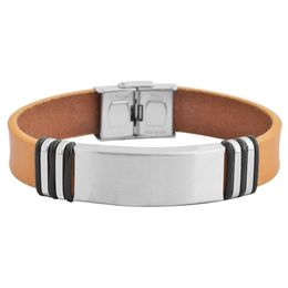 Adelia&acute;s ADELIA ́S Herren Armband "Herren Armband aus Leder 21 cm", 21cm, Lederbraun, Leder, Armb&auml;nder, Geschenkidee: zeitlos und vielseitig