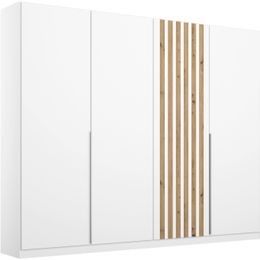 Dreht&uuml;renschrank Rauch "Kleiderschrank Schrank Garderobe Breiten 181/226/271 cm LAMELLA", alpinwei&szlig;, eiche artisan, B:226cm H:210cm T:54cm, Holzwerkstoff, Schr&auml;nke, Dreht&uuml;renschrank, elegante Lamellen-Auflage in 3D Akustikpaneel Optik MADE IN GERMANY