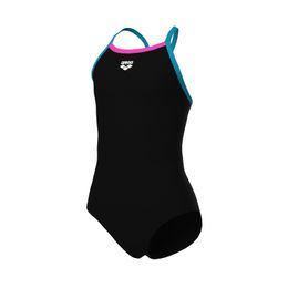 Badeanzug arena "GIRL'S arena SWIMSUIT LIGHT DROP SOLID f&uuml;r M&auml;dchen", M&auml;dchen, Gr. 140 (134), N-Gr, schwarz, eyeblush, shocking pink, Obermaterial: 82% Polyester, 18% Elasthan, Badeanz&uuml;ge Badeanzug