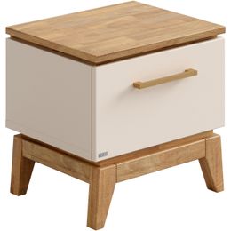 Nachtkommode Paidi, B:48cm H:47cm T:40cmcashmere, beige, eiche massiv, Holzwerkstoff, Massivholz, Sideboards, "STIENE in Beige oder Grau, Schublade
