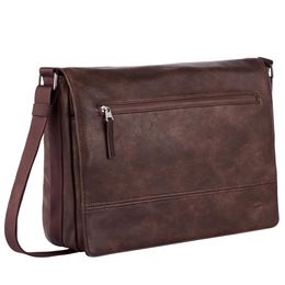 Messenger Bag Camel Active "Traces", Herren, Gr. B/H/T: 38,5cm x 27cm x 10cm, braun, Taschen, aus Lederimitat, funktional mit vielen F&auml;chern & hochwertigem Gurtband
