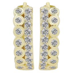 Adelia&acute;s ADELIA ́S Damen Klappcreolen "Damen Ohrringe &ndash; Klappcreole aus 925 Silber mit Zirkonia"gold, Silber 925 (Sterlingsilber), Ohrringe, Ein kleines