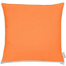 Dekokissen Apelt "3800", orange (orange, unifarben), B:48cm H:5cm L:48cm, Baumwolle, Polyester, Dekokissen_Sitzkissen_Kissenh&uuml;llen, Statement-Rei&szlig;verschluss