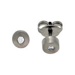 Jobo Damen Paar Ohrstecker "Ohrringe Titanohrringe 5 mm", 4,9mm, SI = kleine Einschl&uuml;sse, Diamanten Titantitanfarben, Diamanten, Titan, Ohrringe,