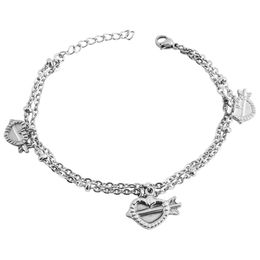 Adelia&acute;s ADELIA ́S Damen Armband "Damen Armband &ndash; Herz aus Edelstahl 17 cm", 17cm, Edelstahlsilber, Edelstahl, Armb&auml;nder, Ideal als Geschenk f&uuml;r besondere
