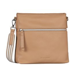 Tom Tailor Damen Umh&auml;ngetasche "Orla Stripe"camel, Taschen, aus softem Kunstleder in modernem Look mit sommerlichem Stoffgurt
