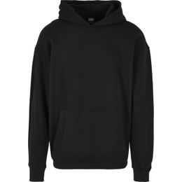Kapuzenpullover Urban Classics "Urban Classics Herren Hood Embroidery Hoody", Herren, Gr. XL, schwarz, 100% Baumwolle, unifarben, oversize, ohne Ausschnitt, Pullover Kapuzenpullover