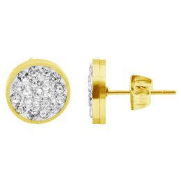 Adelia&acute;s ADELIA ́S Damen Paar Ohrh&auml;nger "Damen Ohrringe &ndash; Ohrstecker aus Edelstahl mit Strass Steinchen"gold, Edelstahl, Ohrringe, Perfekt als Geschenk f&uuml;r