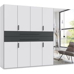 Dreht&uuml;renschrank wimex, B:270cm H:208cm T:58cmwei&szlig;, absetzung und griffe grafit, Holzwerkstoff, Schr&auml;nke, "Digit Kleiderschrank wahlweise mit oder