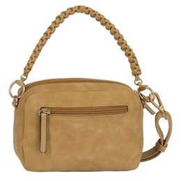 Gabor Damen Handtasche "Belene"camel, Polyurethan, clean, gepflegt, unifarben, Taschen, aus weichem Nubukimtiat mit geflochtenen Henkel & markante