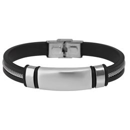 Adelia&acute;s ADELIA ́S Herren Armreif "Herren Armband &ndash; Armreif aus Silikon 21 cm", 21cm, Synthetikschwarz, Synthetik, Armb&auml;nder, Perfekt als Geschenk zum einfach