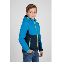 Softshelljacke Trollkids "KIDS KRISTIANSAND JACKET", M&auml;dchen, Gr. 140, gr&uuml;n (navy, medium blau, gr&uuml;n), Obermaterial: 94% Polyamid, 6% Elasthan, Jacken Softshelljacke, f&uuml;r Kinder und Jugendliche, sportlicher Stil